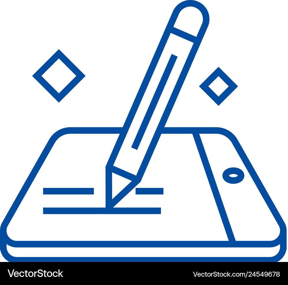 Mobile signature line icon concept Royalty Free Vector Image