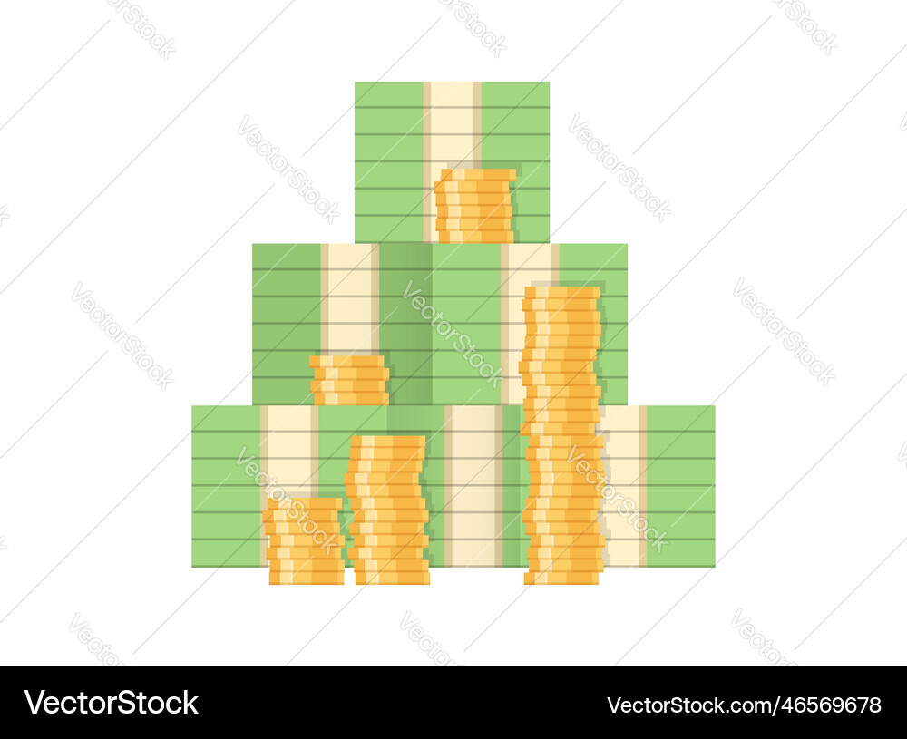 Money icon in flat style stack of currency Vector Image