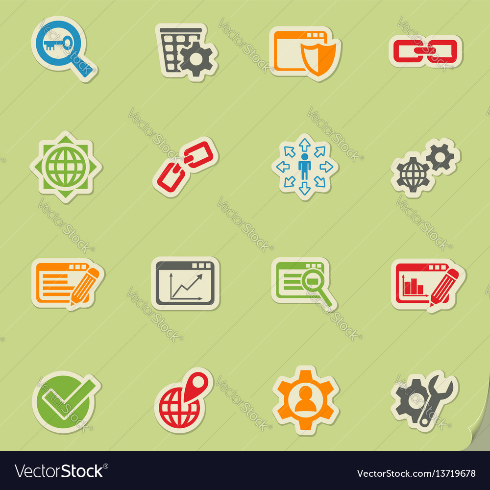 Seo and development icon set Royalty Free Vector Image