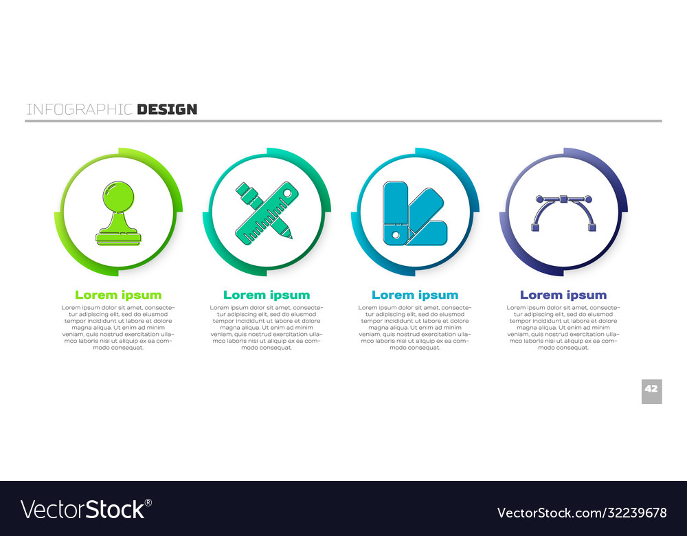 Set stamp crossed ruler and pencil color palette Vector Image Set stamp crossed ruler and pencil color palette Vector Image