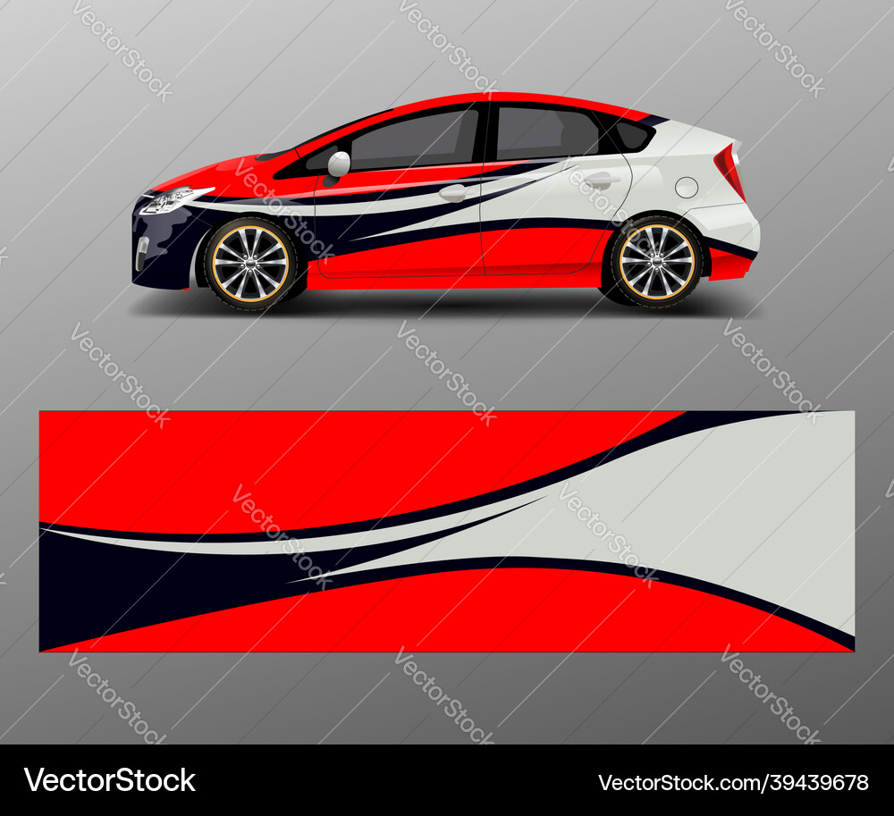 Sport car racing wrap design template Royalty Free Vector