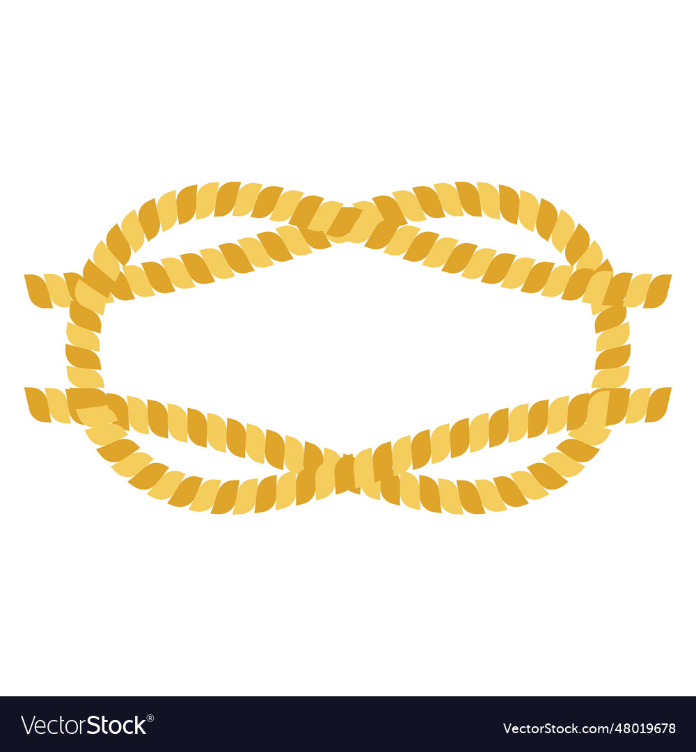 Square knot icon two twisted ropes intertwined Vector Image