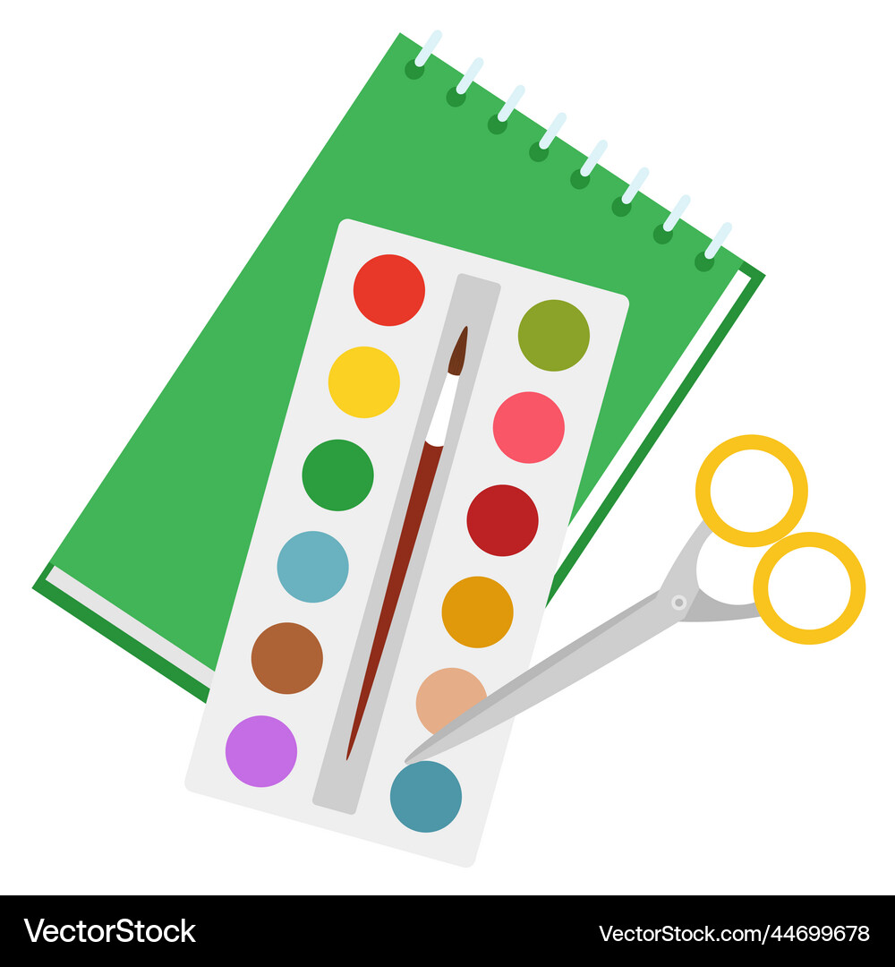 Stationery for work creativity and painting Vector Image