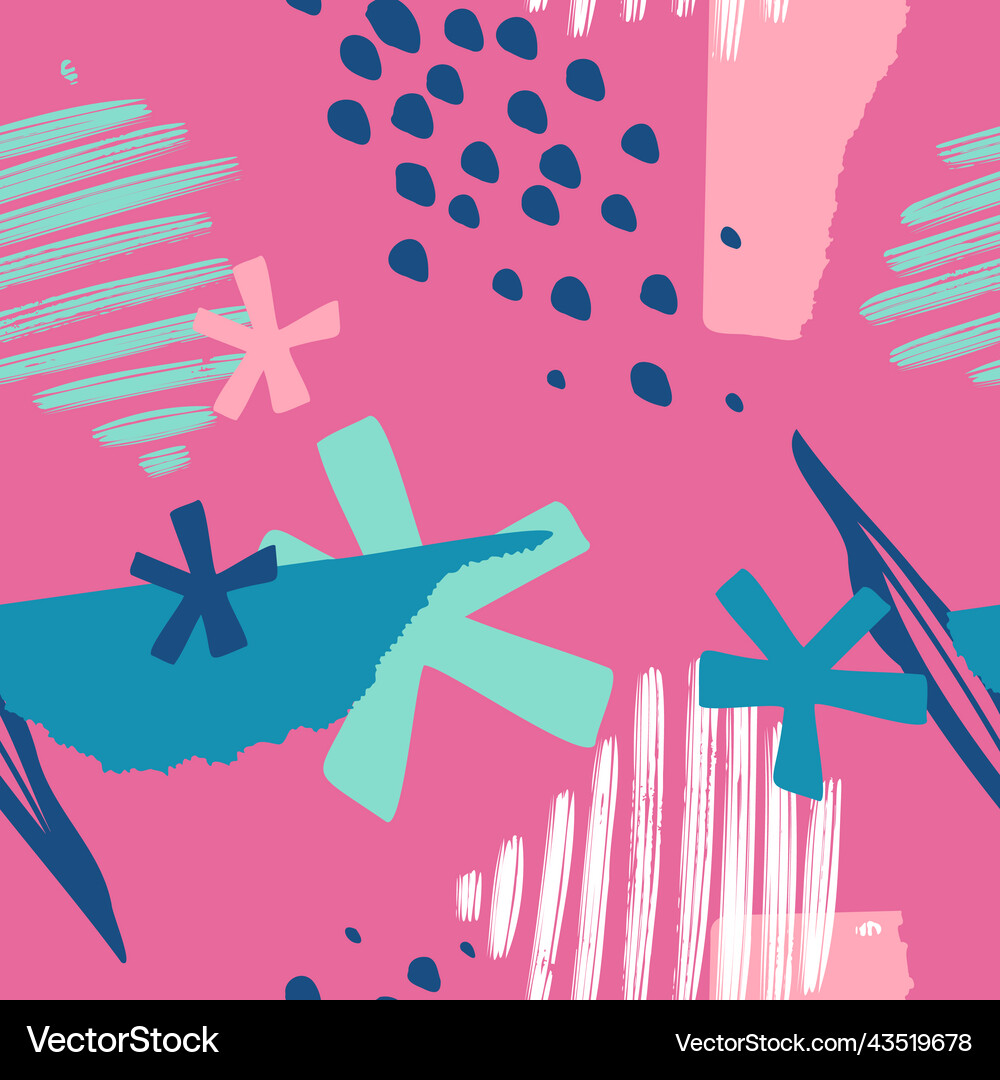 Teenage seamless neon pattern naive style Vector Image