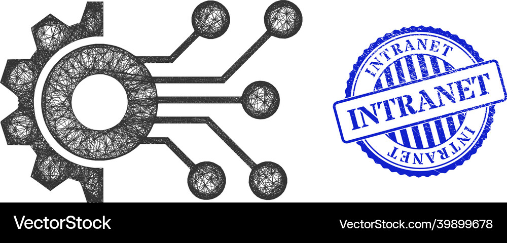 Textured intranet stamp and net digital mechanics Vector Image