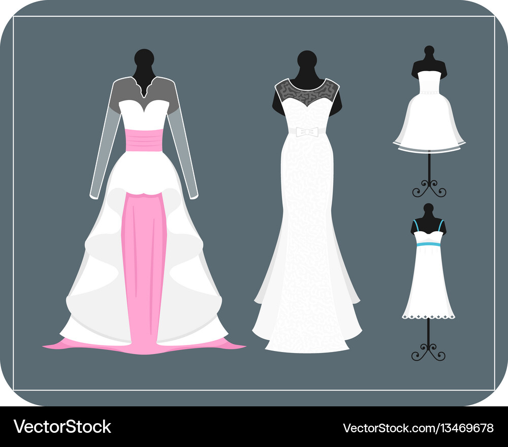 Wedding bride dress elegance style celebration Vector Image