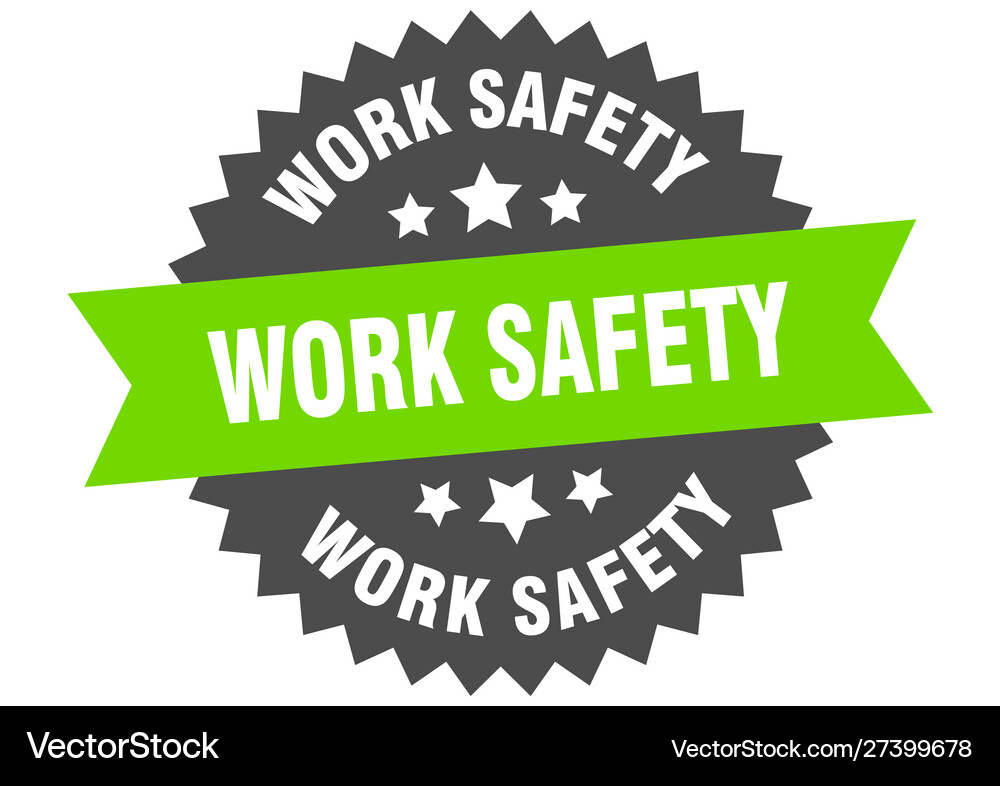 Work safety sign green-black circular Royalty Free Vector