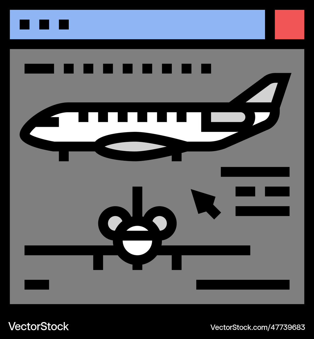 Aircraft design aeronautical engineer color icon Vector Image