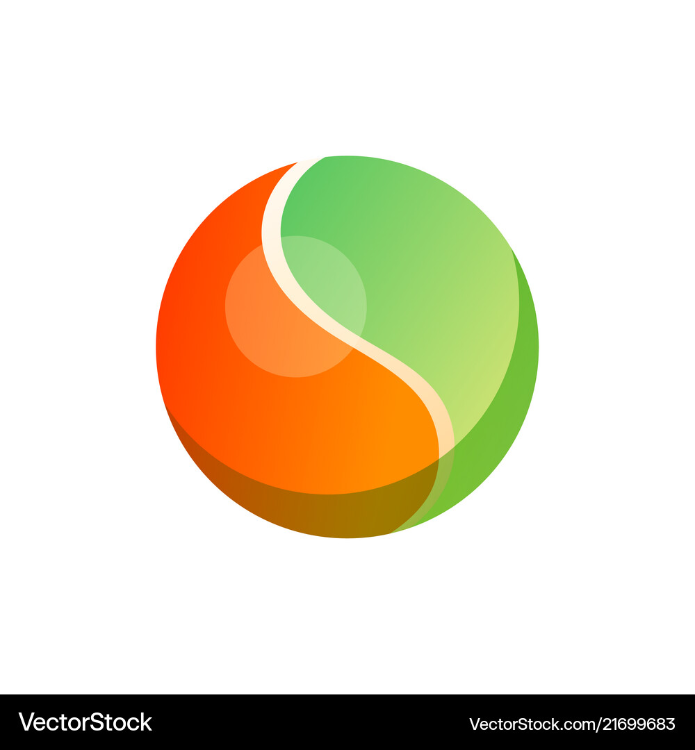 Ball of two colors rounded Royalty Free Vector Image