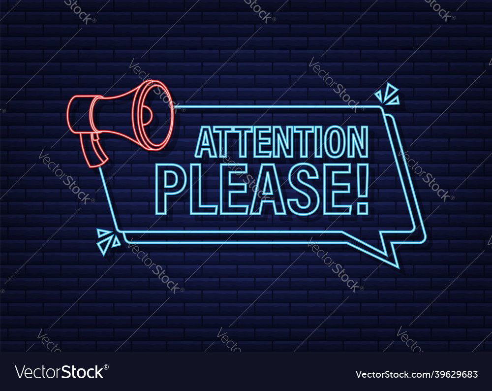 Banner with attention please red attention please Vector Image