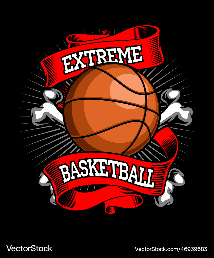 Basketball art for graphic design Royalty Free Vector Image