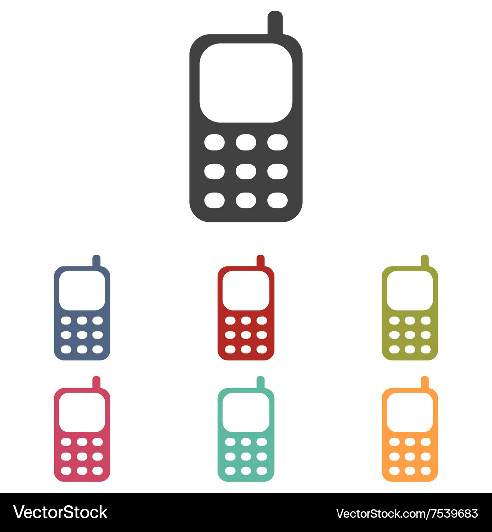 Cell phone icons set Royalty Free Vector Image
