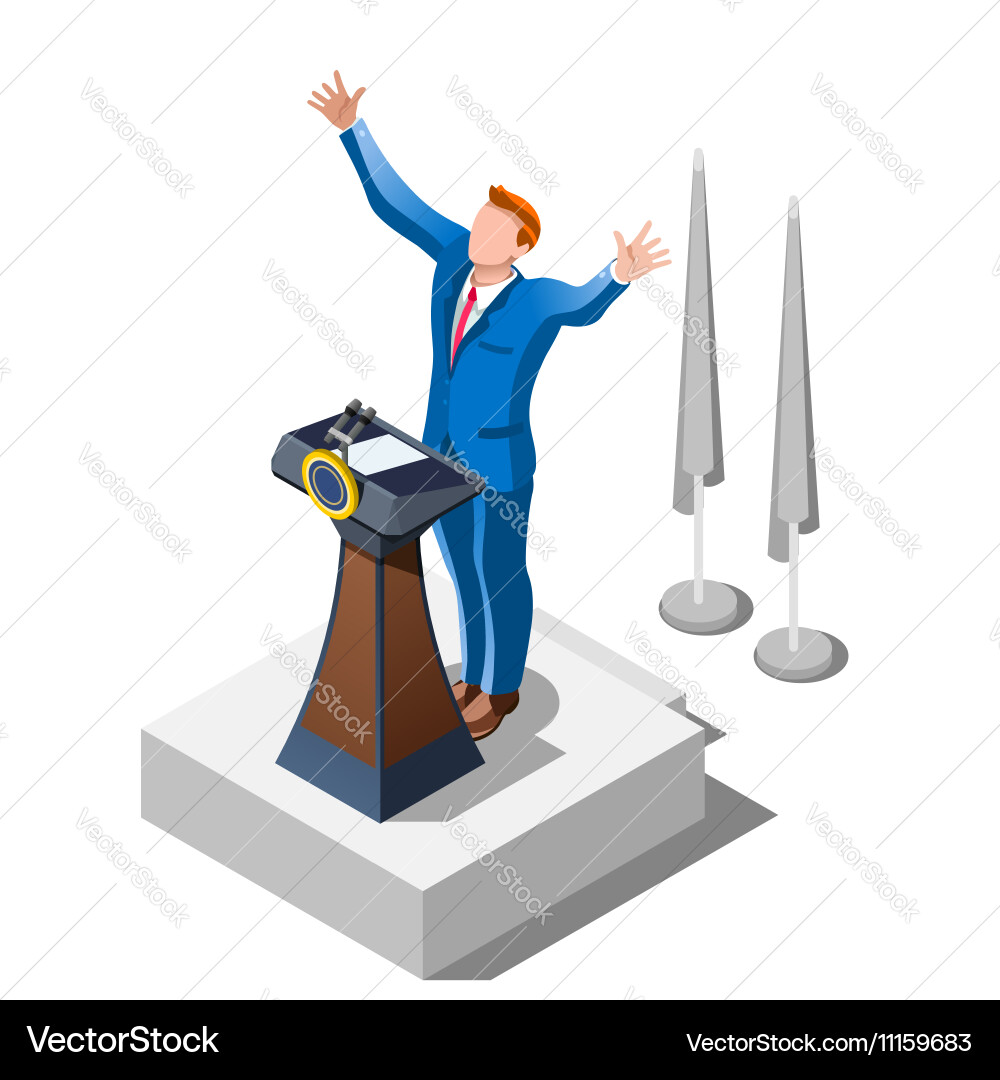 Election Infographic Political Debate Isometric Vector Image