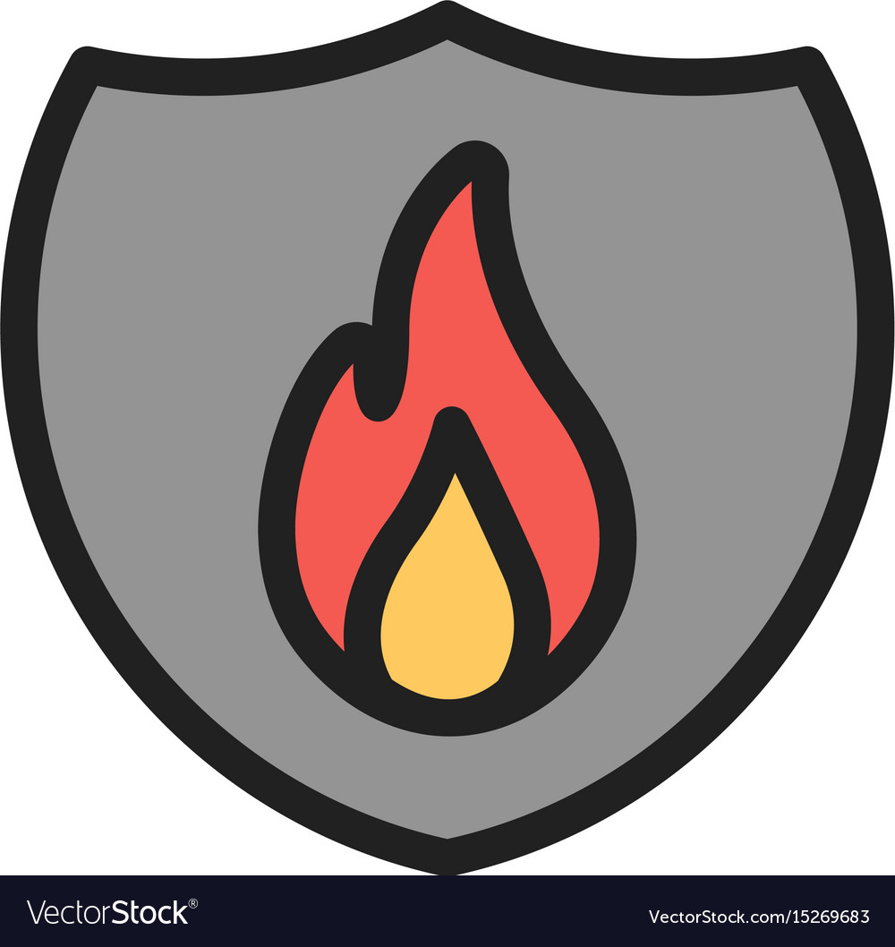Fire shield Royalty Free Vector Image - VectorStock