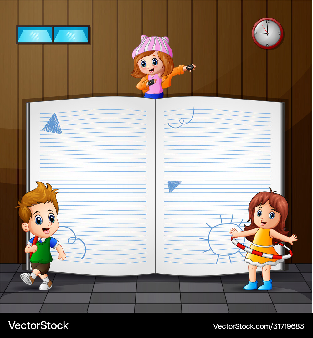 Photo Frame Template For Kids Frame Template With Happy Kids On Paper