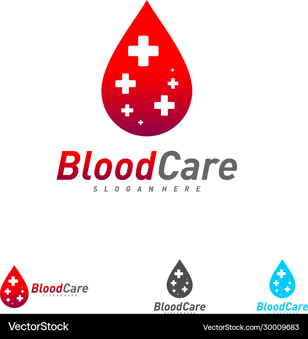 Medical blood logo template droplet Royalty Free Vector