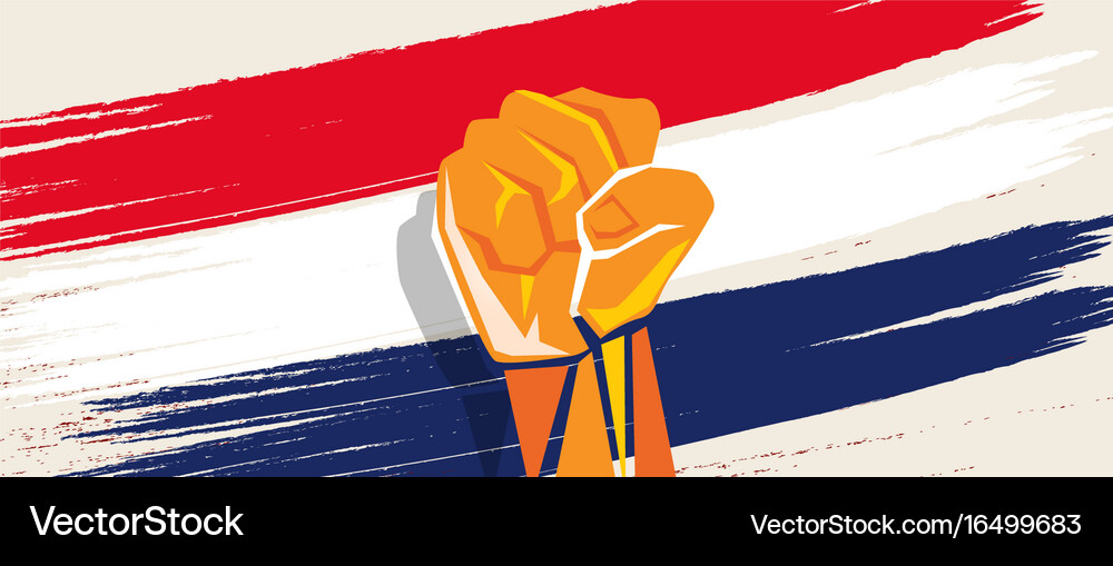 Netherlands dutch flag independence painted brush Vector Image