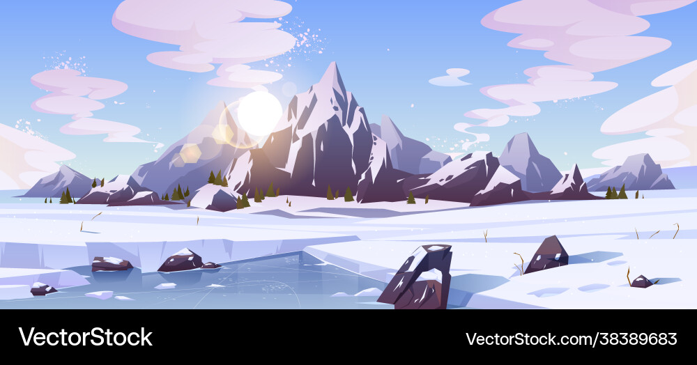 Northern nature landscape with mountains Vector Image