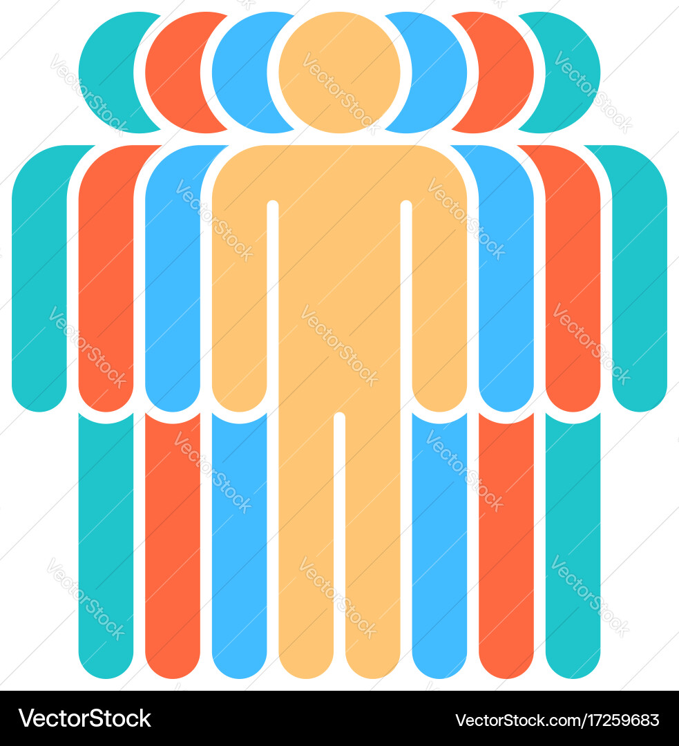 Seven human sign people symbol Royalty Free Vector Image