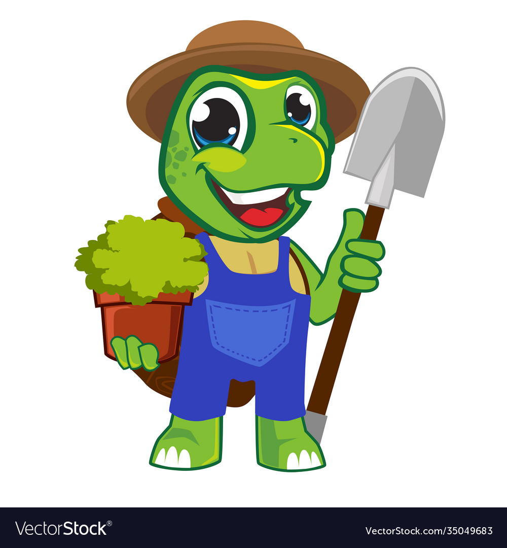 Turtle farmer mascot cartoon Royalty Free Vector Image Turtle farmer mascot cartoon Royalty Free Vector Image