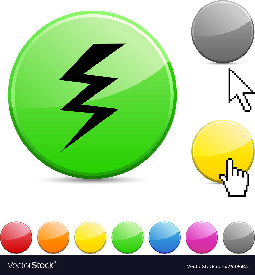 Warning glossy button Royalty Free Vector Image
