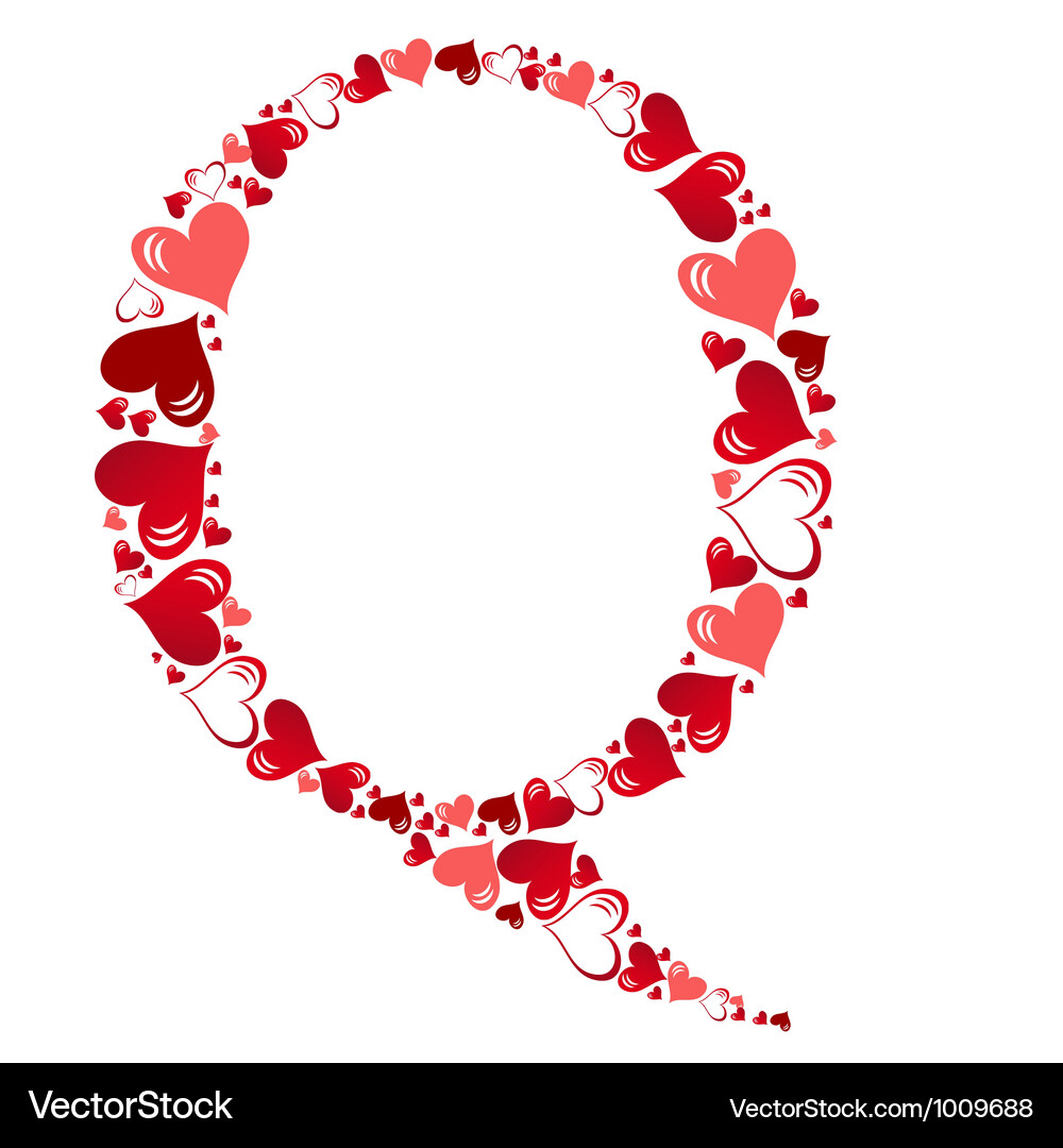 Alphabet of hearts Royalty Free Vector Image - VectorStock