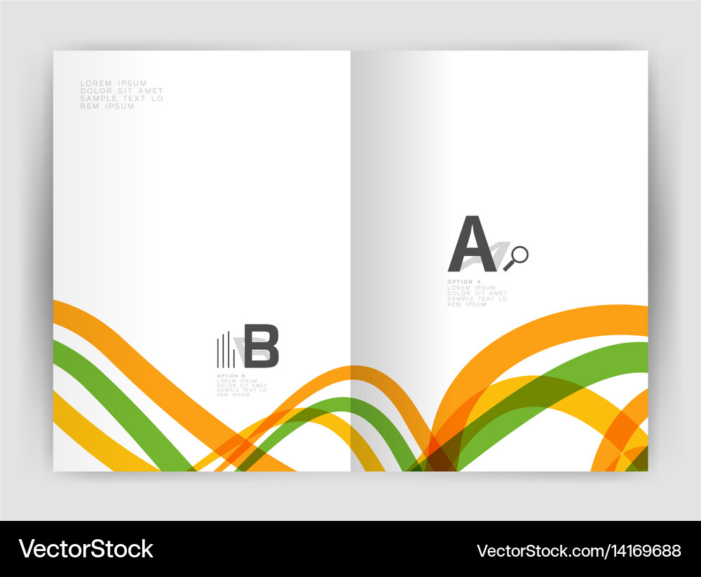 Business brochure flyer template wave and line Vector Image