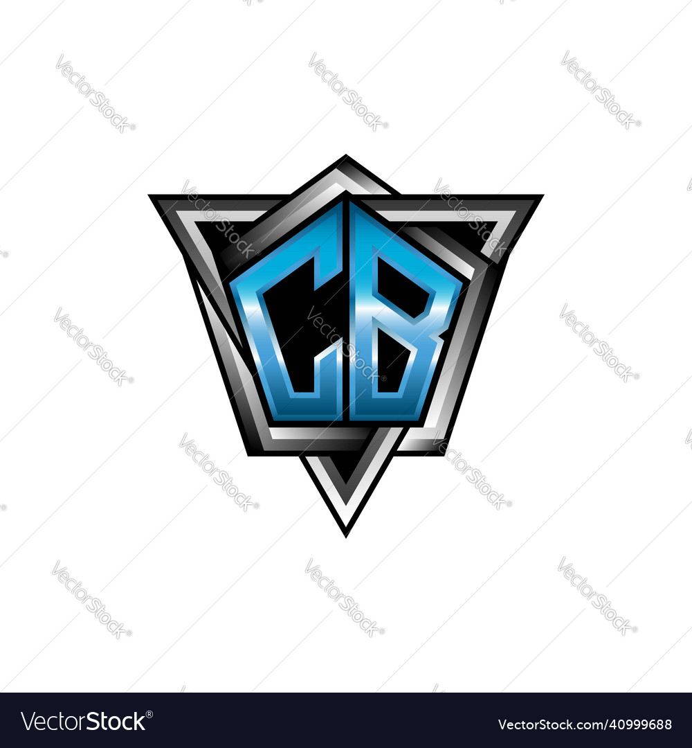 Cb blue light logo monogram geometric design Vector Image Cb blue light logo monogram geometric design Vector Image