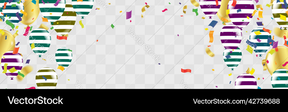 Color balloons confetti and with space for text Vector Image