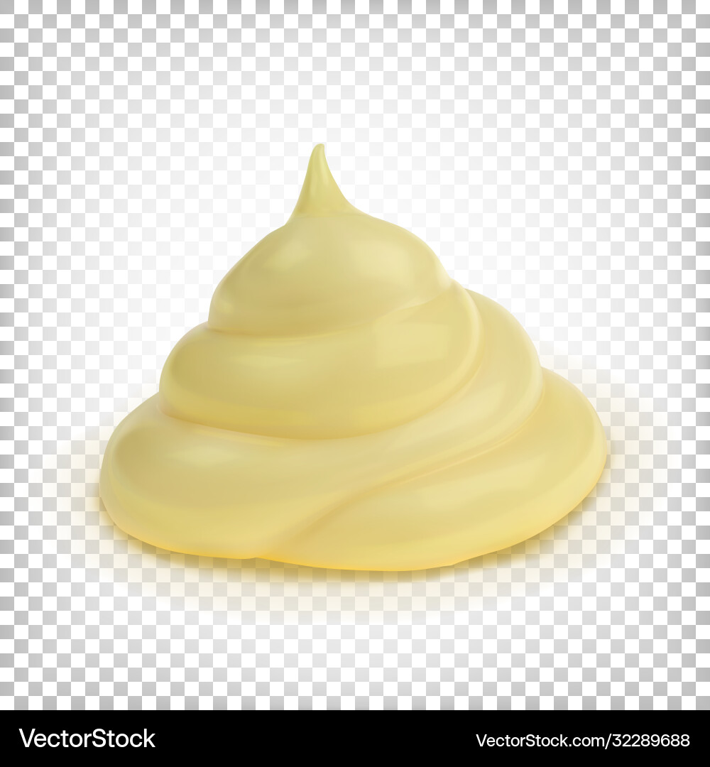 Cream mayonnaise thick yellow sauce Royalty Free Vector
