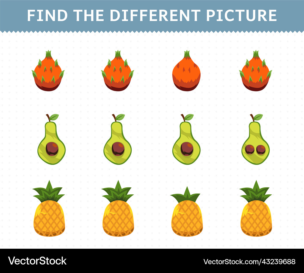 Education game for children find the different Vector Image