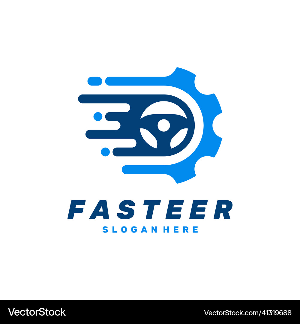Fast gear steering logo automotive template Vector Image