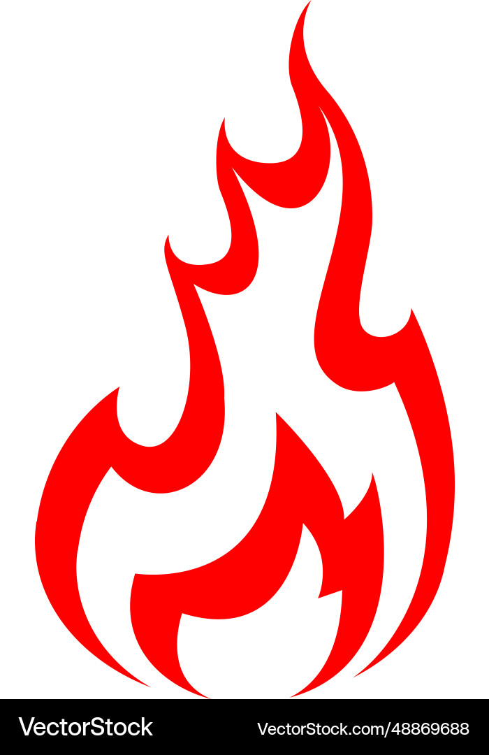 Fire icon red color symbol or emblem Royalty Free Vector