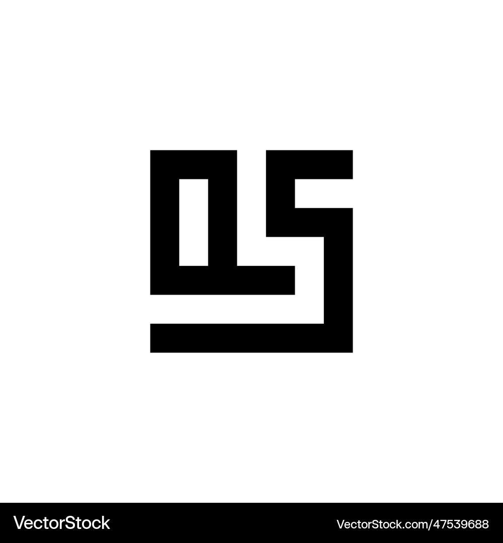 Letter qs square geometric symbol simple logo Vector Image