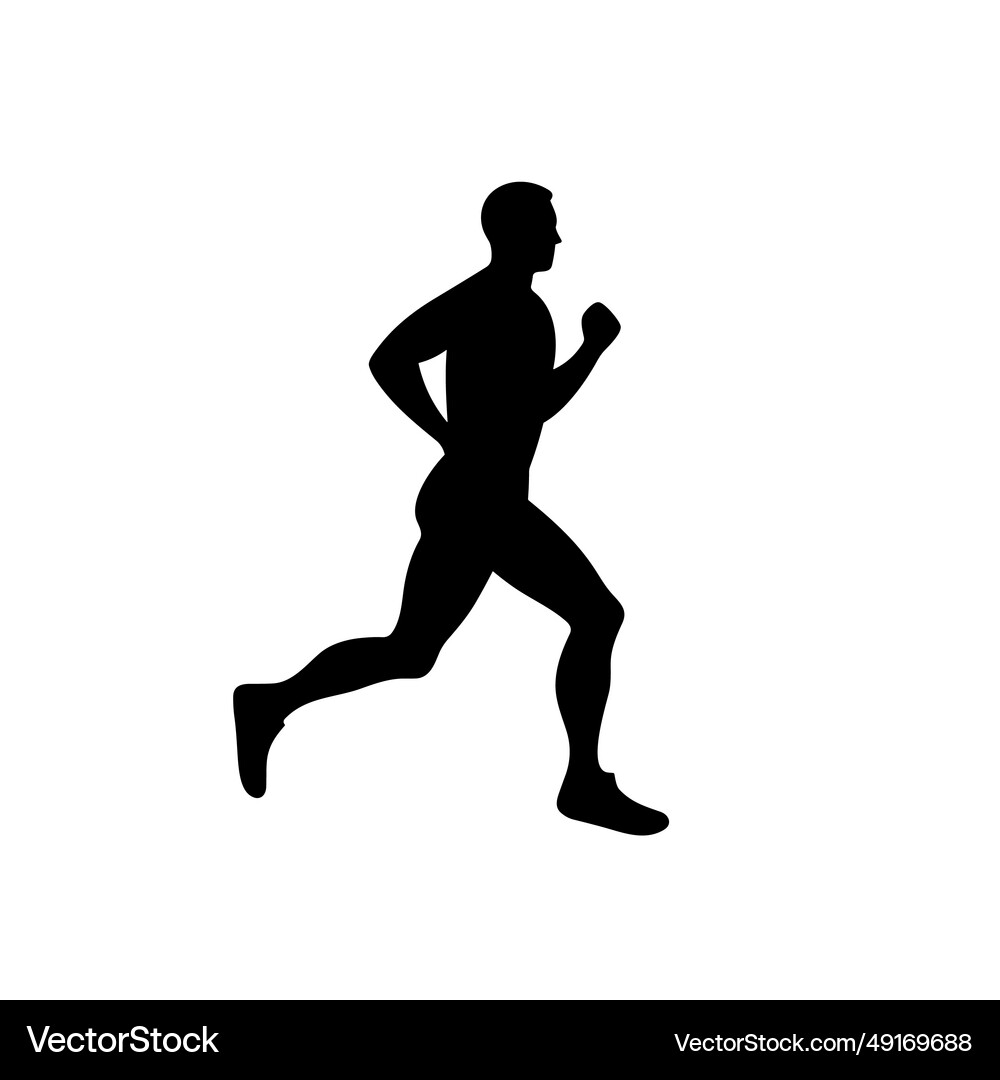 Man runner black icon on white background male Vector Image