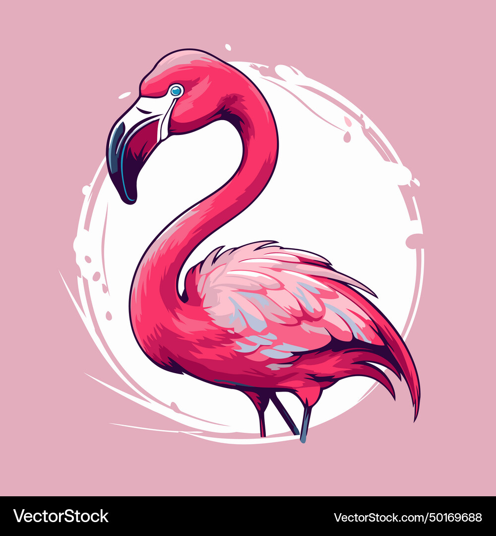 Pink flamingo on a background Royalty Free Vector Image