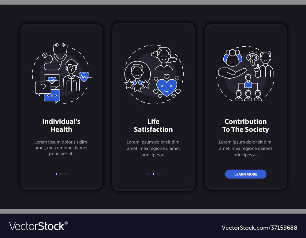 Positive adult development onboarding mobile app Vector Image