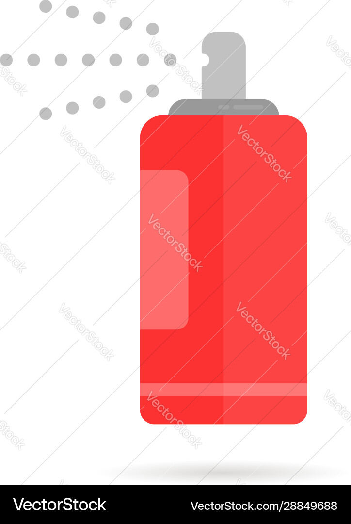 Red spray bottle icon with aerosol Royalty Free Vector Image