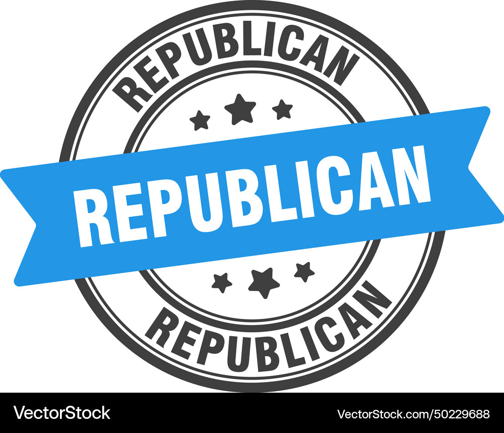 Republican stamp label on transparent Royalty Free Vector