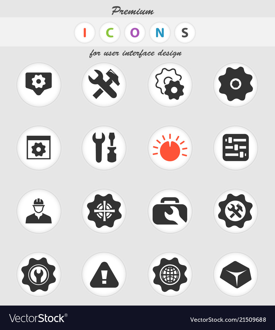 Settings icon set Royalty Free Vector Image - VectorStock