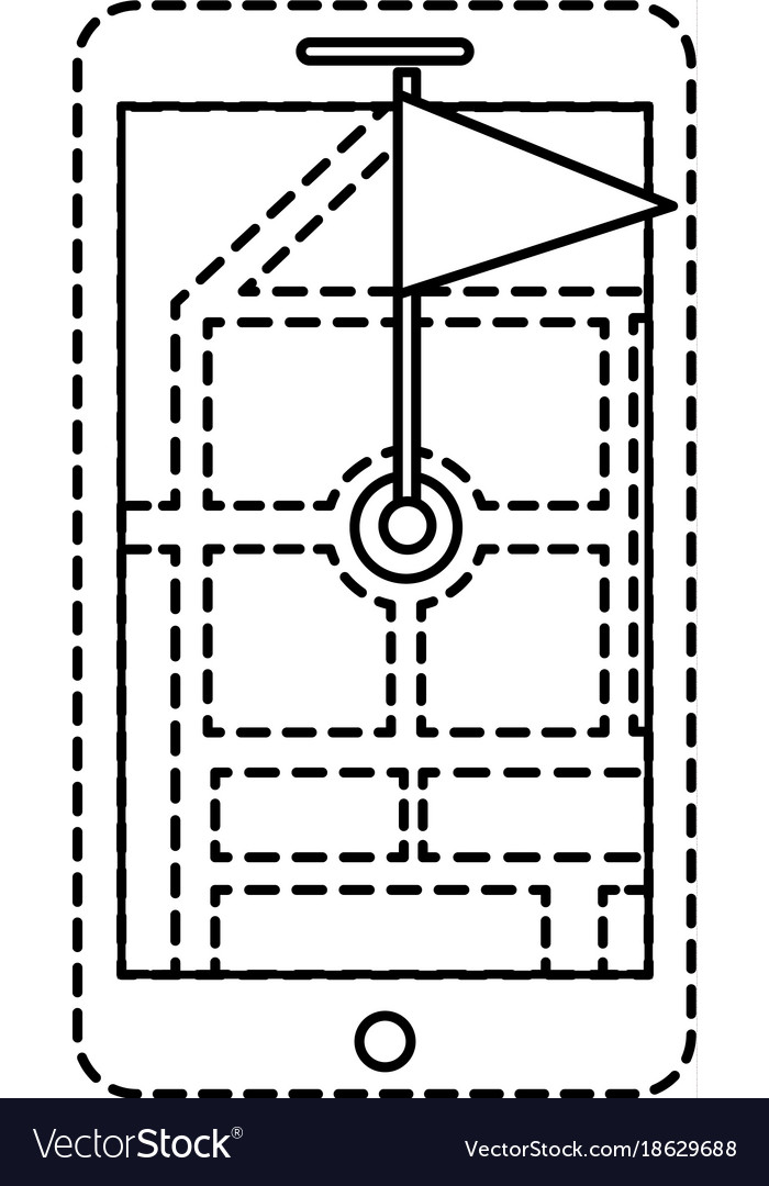 Smartphone gps navigation pointer flag app Vector Image