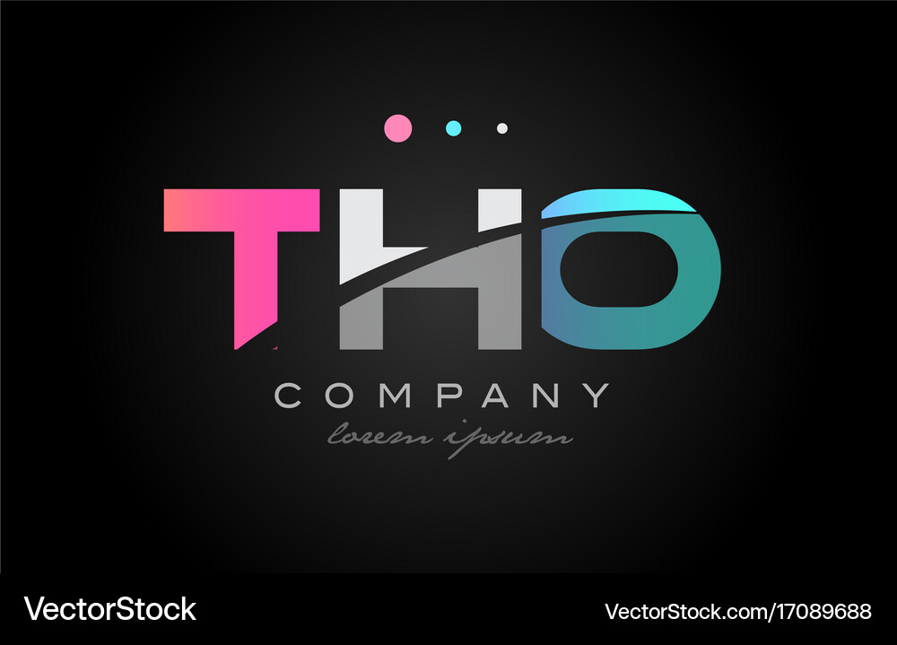 Tho t h o three letter logo icon design Royalty Free Vector