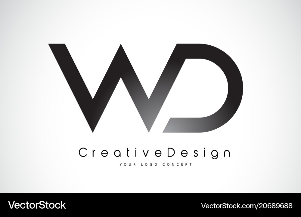 Wd w d letter logo design creative icon modern Vector Image