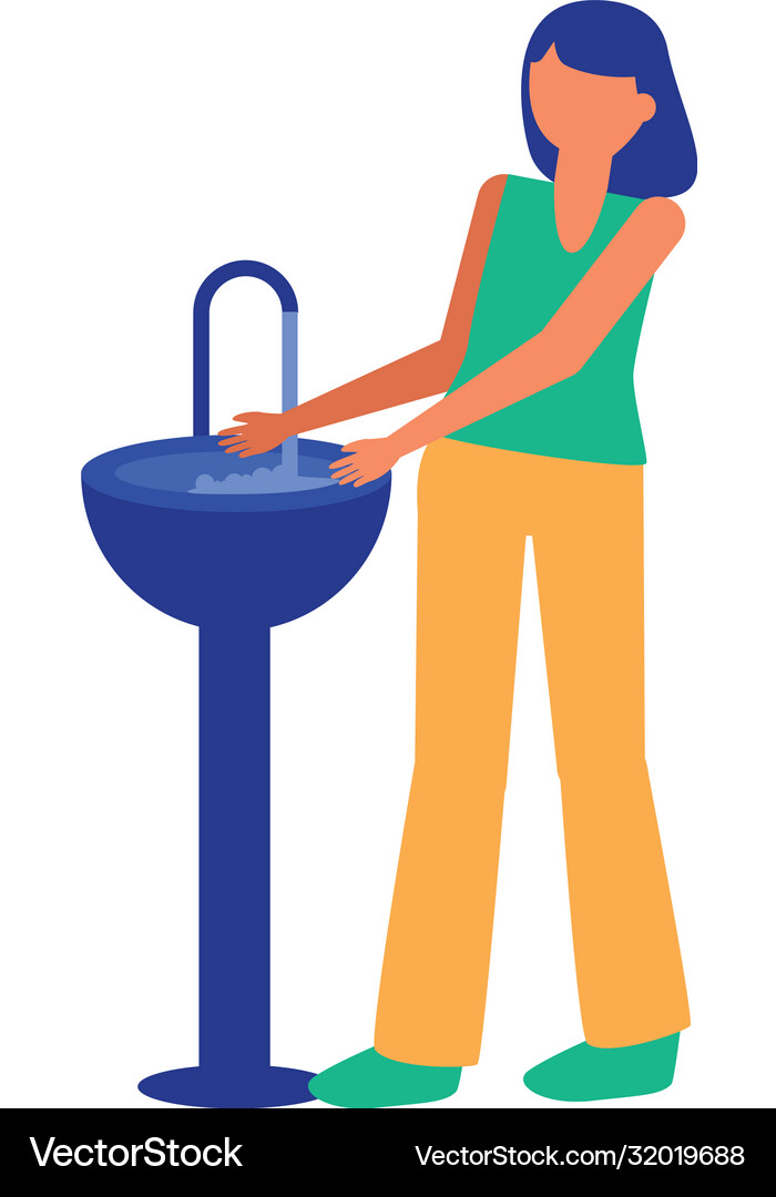 Woman washing her hands design Royalty Free Vector Image
