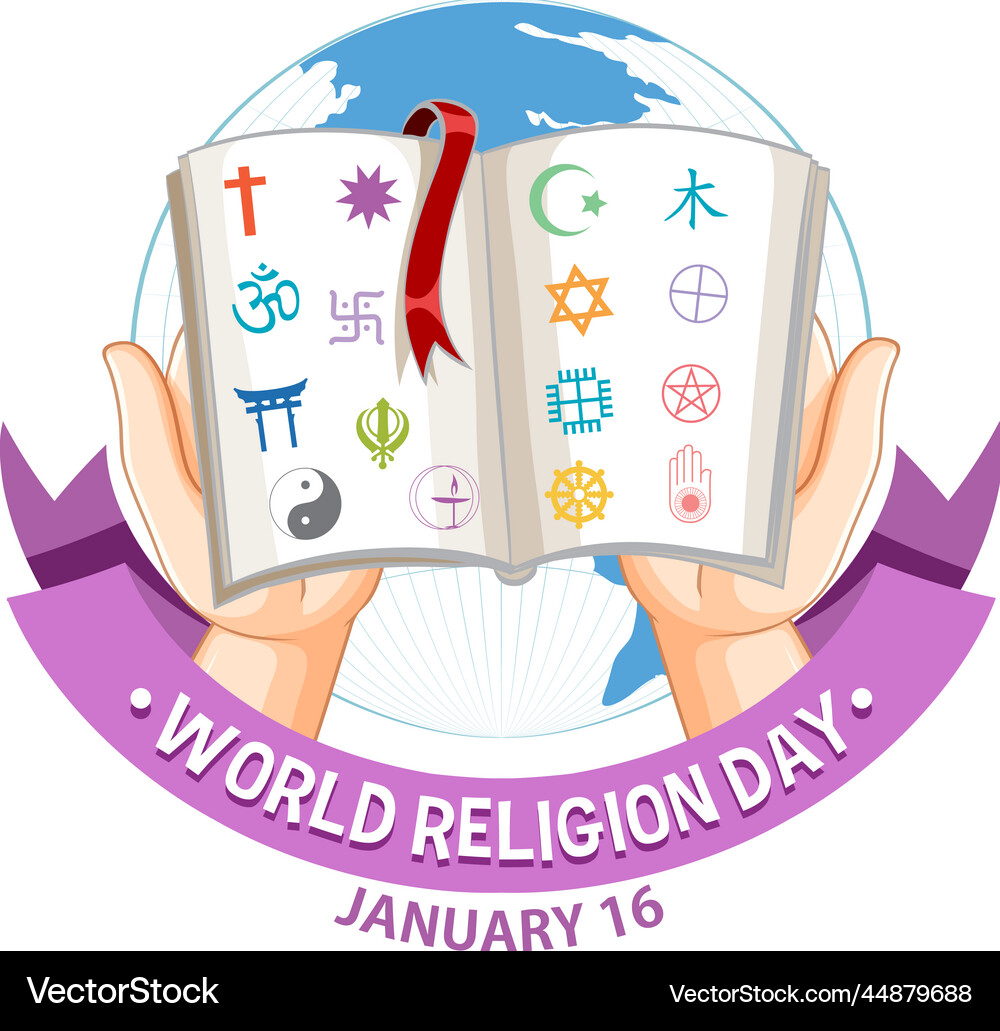 World religion day banner design Royalty Free Vector Image