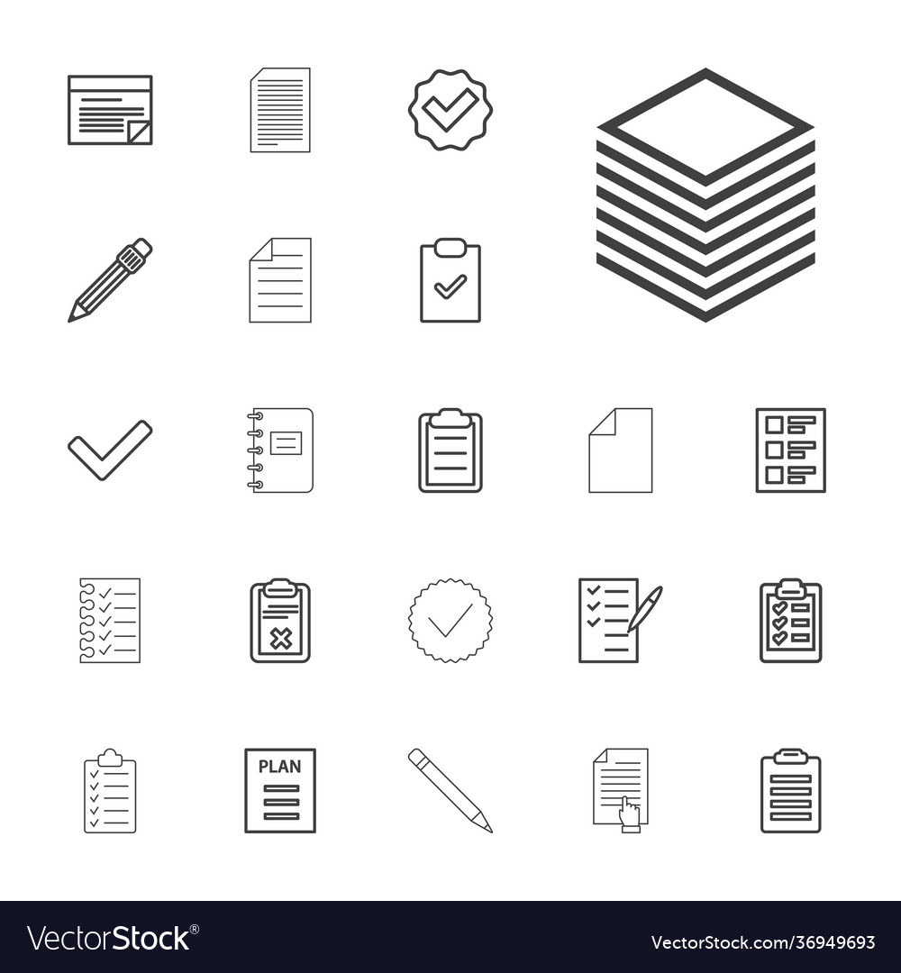 22 list icons Royalty Free Vector Image - VectorStock