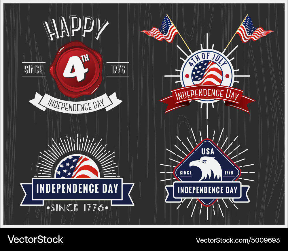 American Independence Day Badge Collection Vector Image