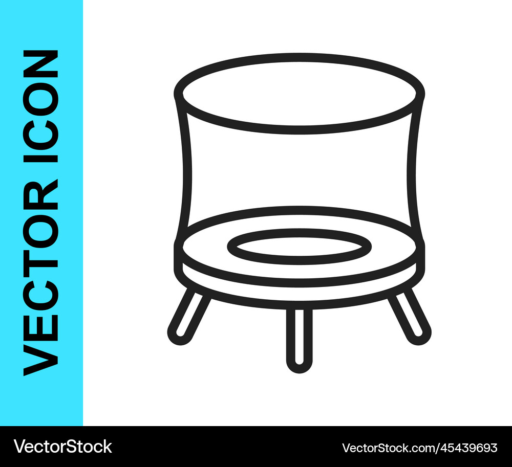 Black line jumping trampoline icon isolated on Vector Image