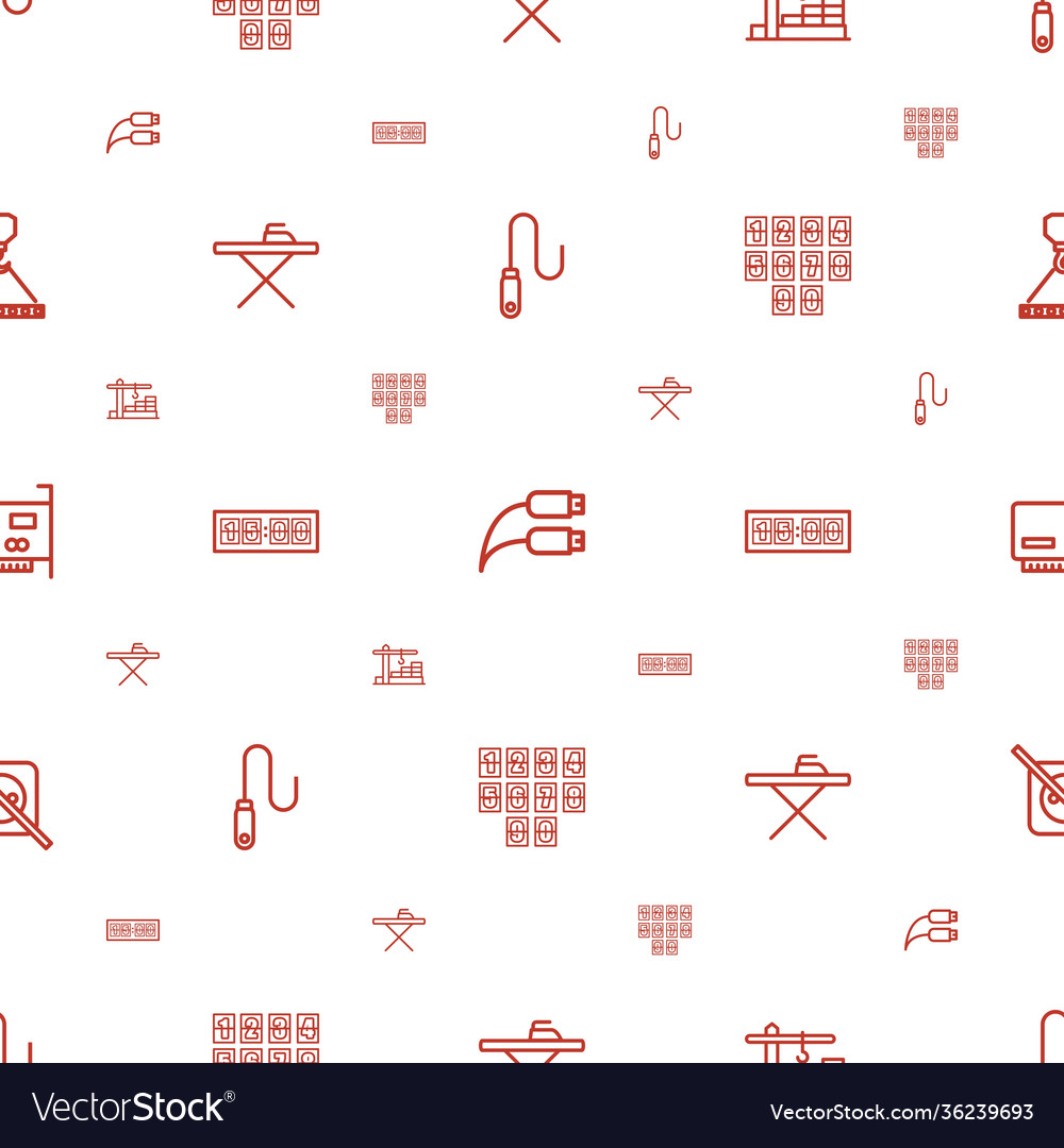 Cable icons pattern seamless white background Vector Image