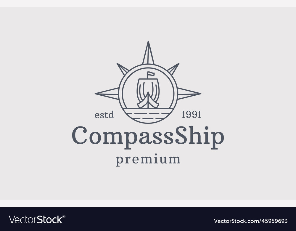 Compass ship Royalty Free Vector Image - VectorStock